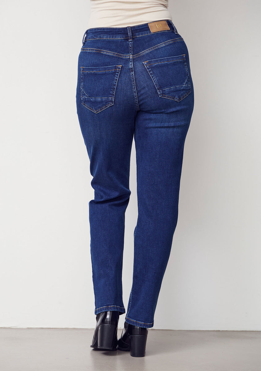 Monza Straight Jeans - Dark Blue Wash – isay.dk