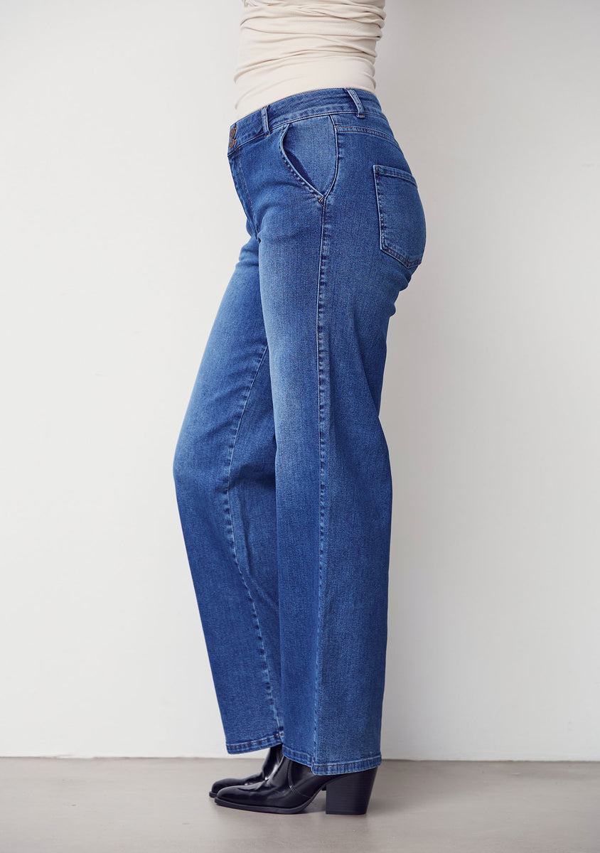 Portofino Wide Jeans - Classic Wash – isay.dk