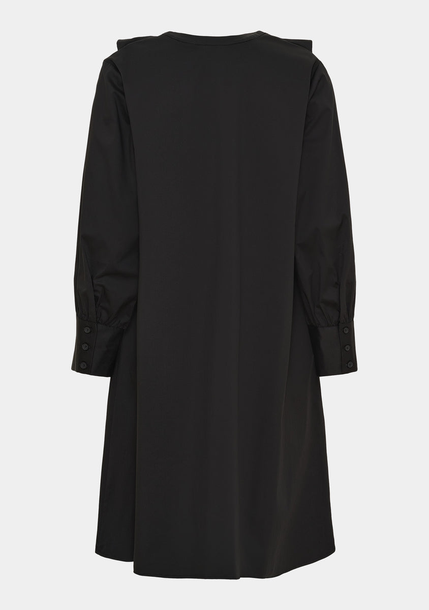 Sigga V-Flounce Dress - Black – isay.dk